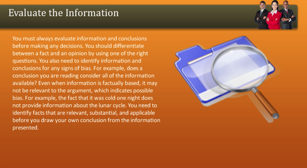 Evaluate the Information - FreshSkills
