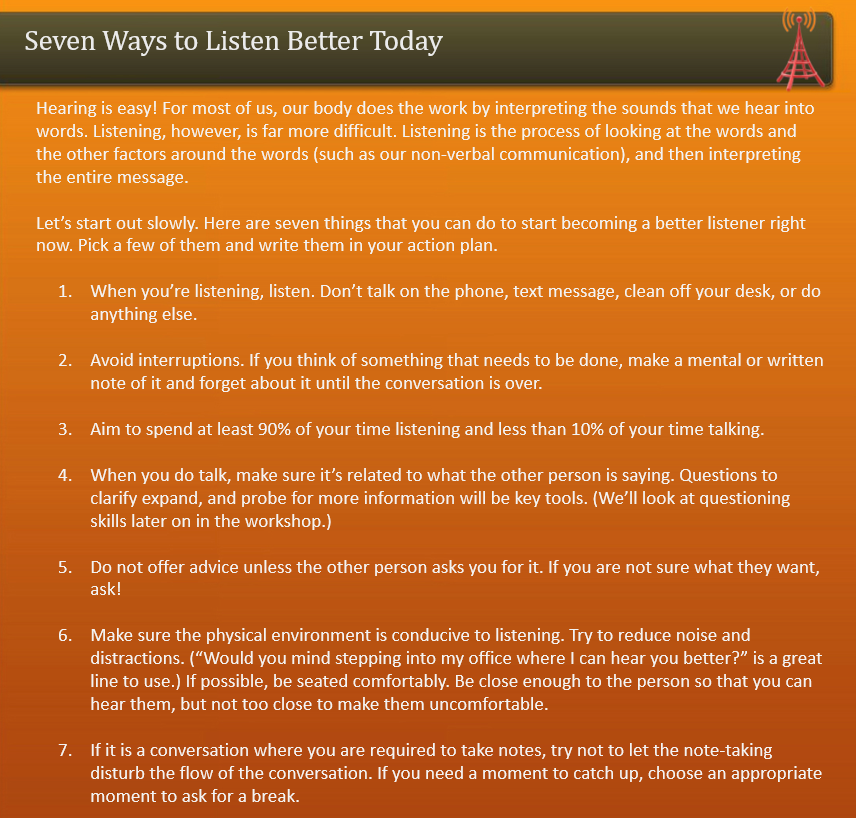 Seven Ways to Listen Better Today - FreshSkills