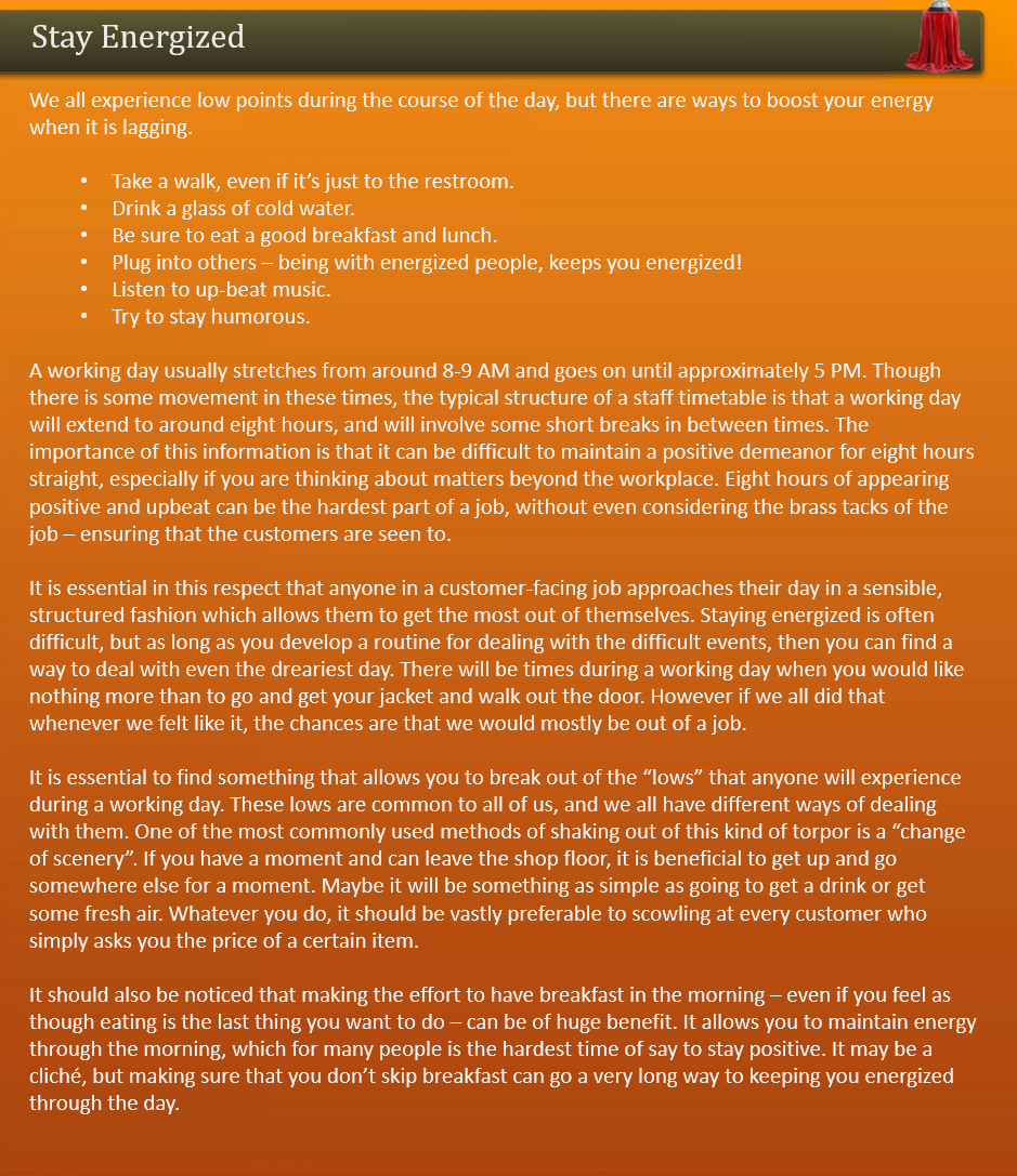 Staying Energized - FreshSkills