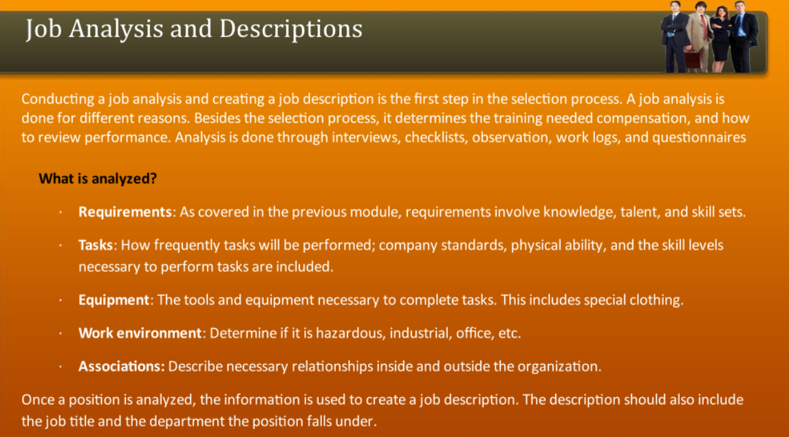 Job Analysis and Descriptions - FreshSkills