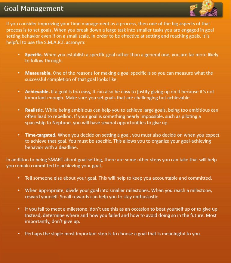 Goal Management - FreshSkills