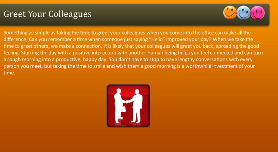 Greet Your Colleagues - FreshSkills