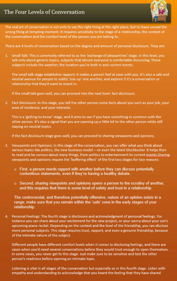 The Four Levels of Conversation - FreshSkills