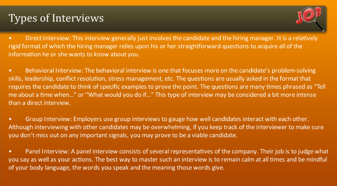 Types of Interviews - FreshSkills