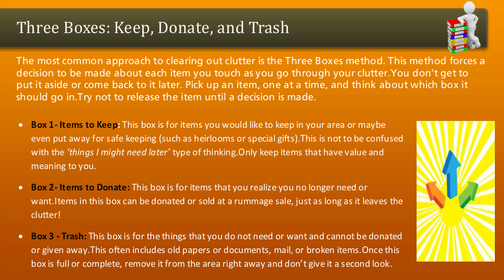 Three Boxes Keep, Donate, and Trash - FreshSkills