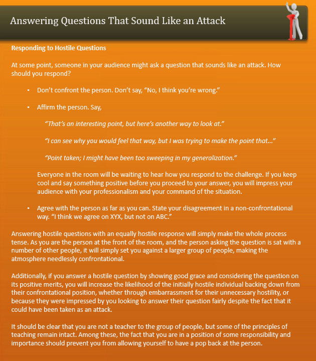 Answering Questions That Sound Like an Attack - FreshSkills