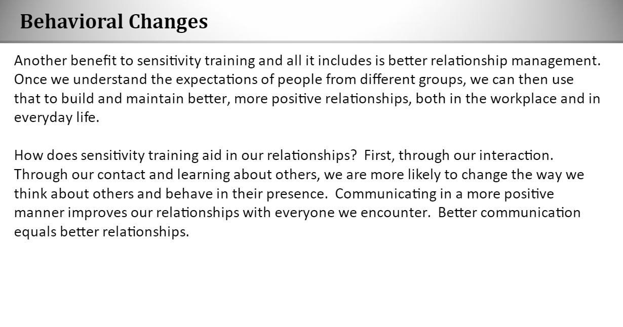 Behavioral Changes - FreshSkills