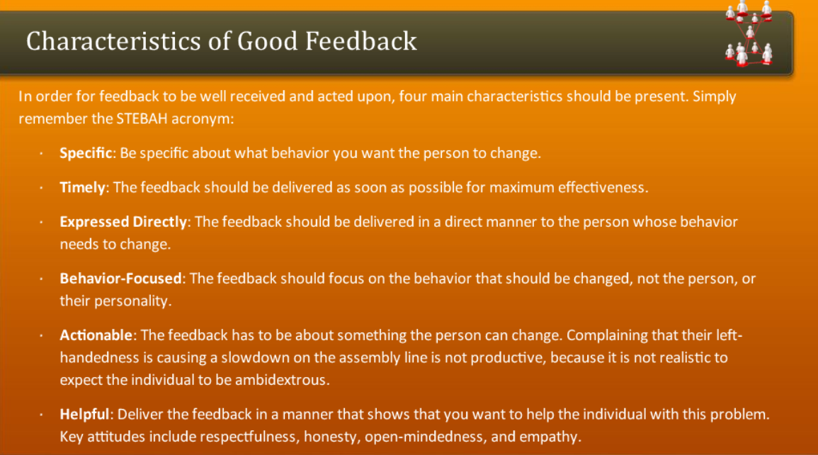 Characteristics of Good Feedback - FreshSkills