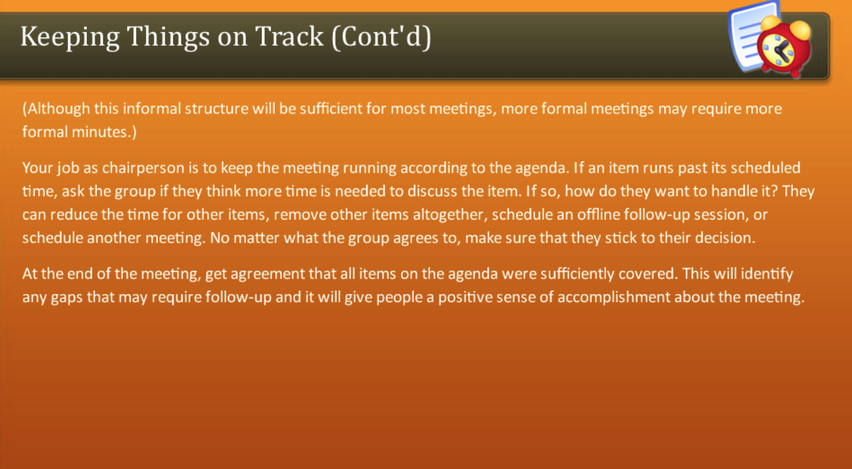 Keeping Things on Track-cont'd - FreshSkills