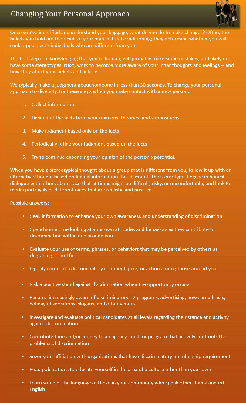 Changing Your Personal Approach - FreshSkills